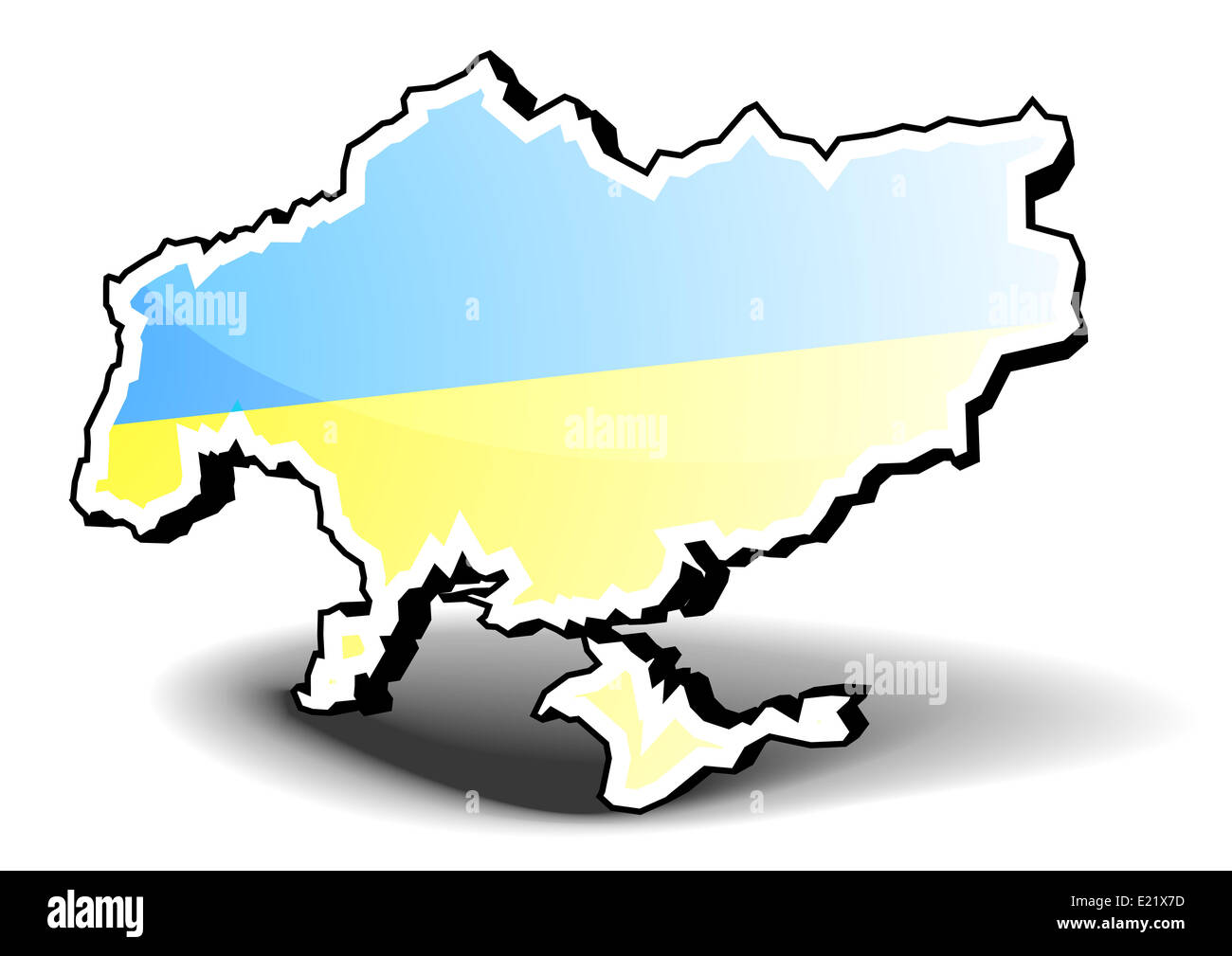 Ukraine 3D Map Stock Photo - Alamy
