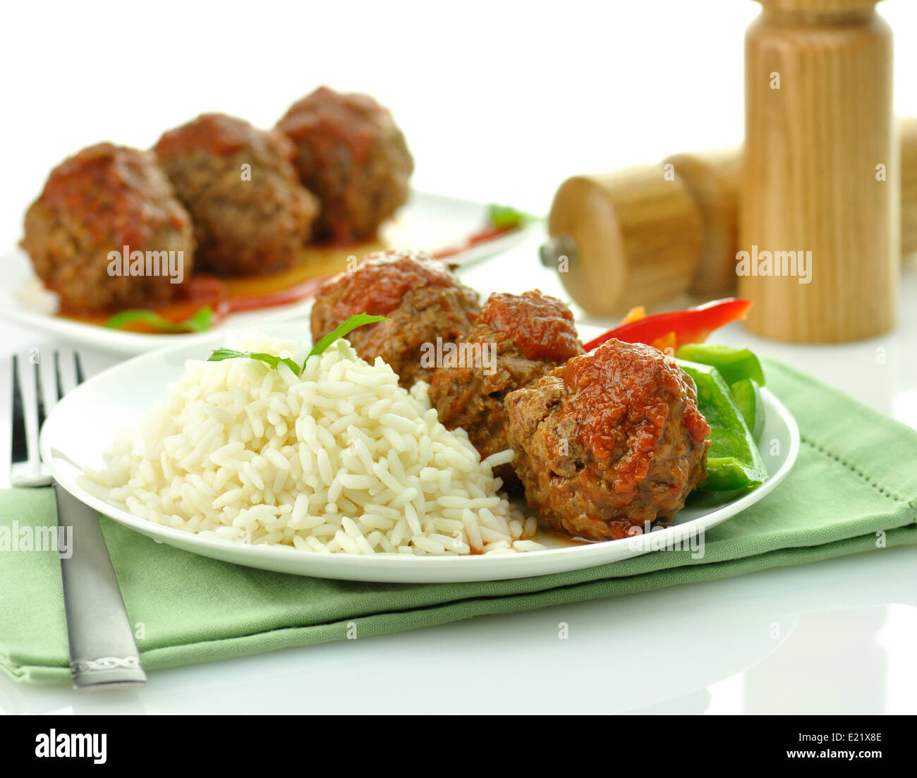 meat balls with rice Stock Photo - Alamy