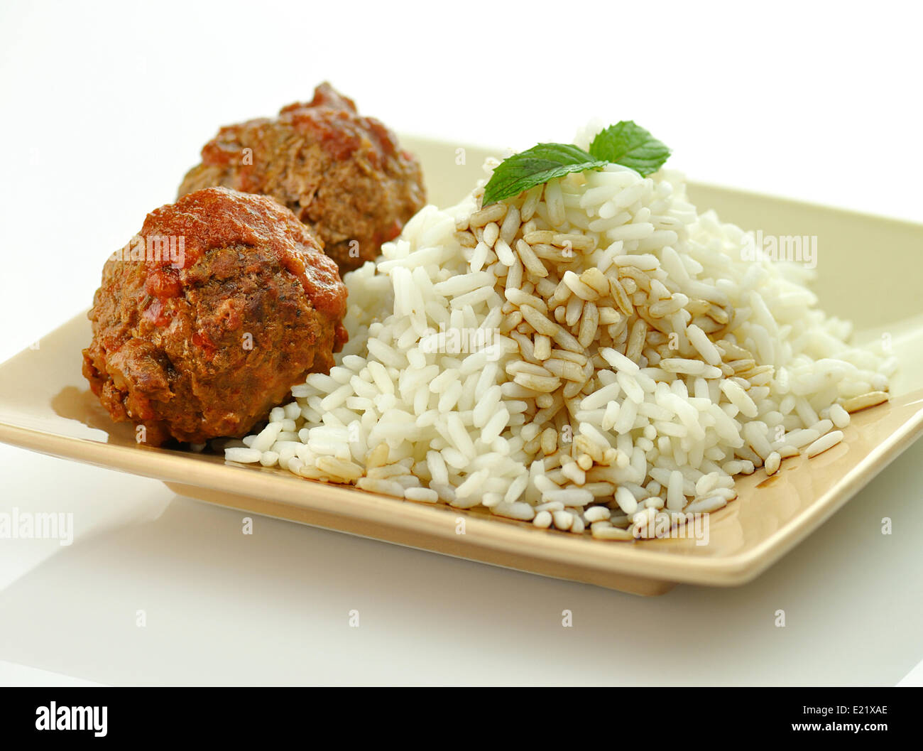 meat balls with rice Stock Photo - Alamy
