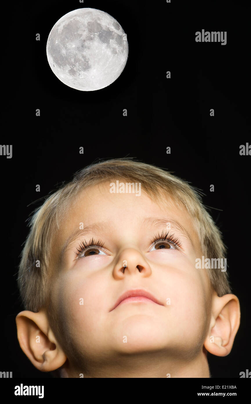 Boy on the moon hi-res stock photography and images - Alamy