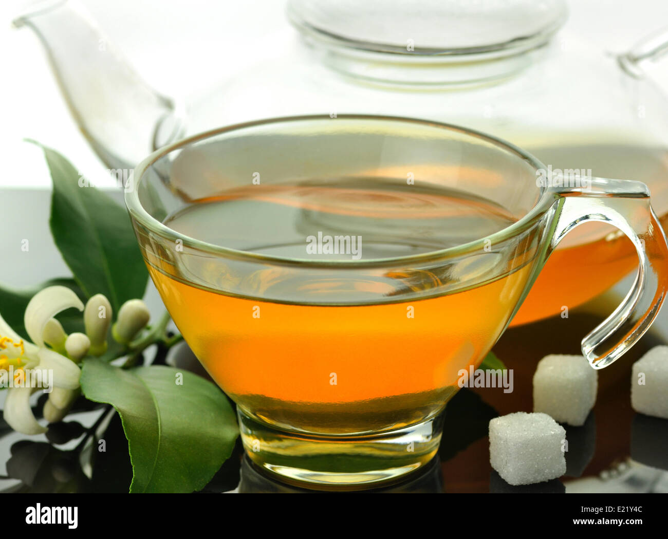 green tea composition Stock Photo - Alamy