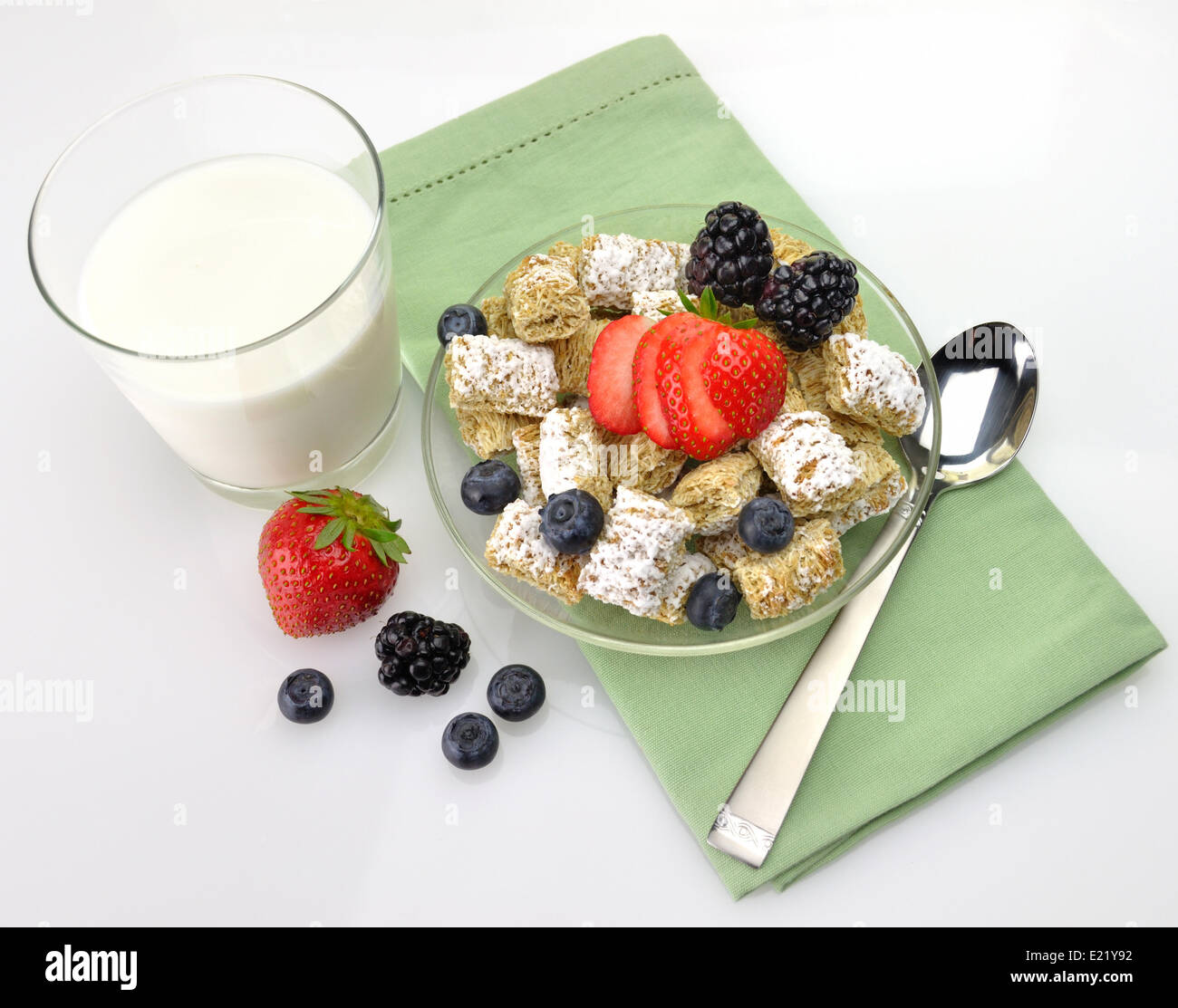 healthy breakfast,Shredded Wheat Cereal Stock Photo - Alamy