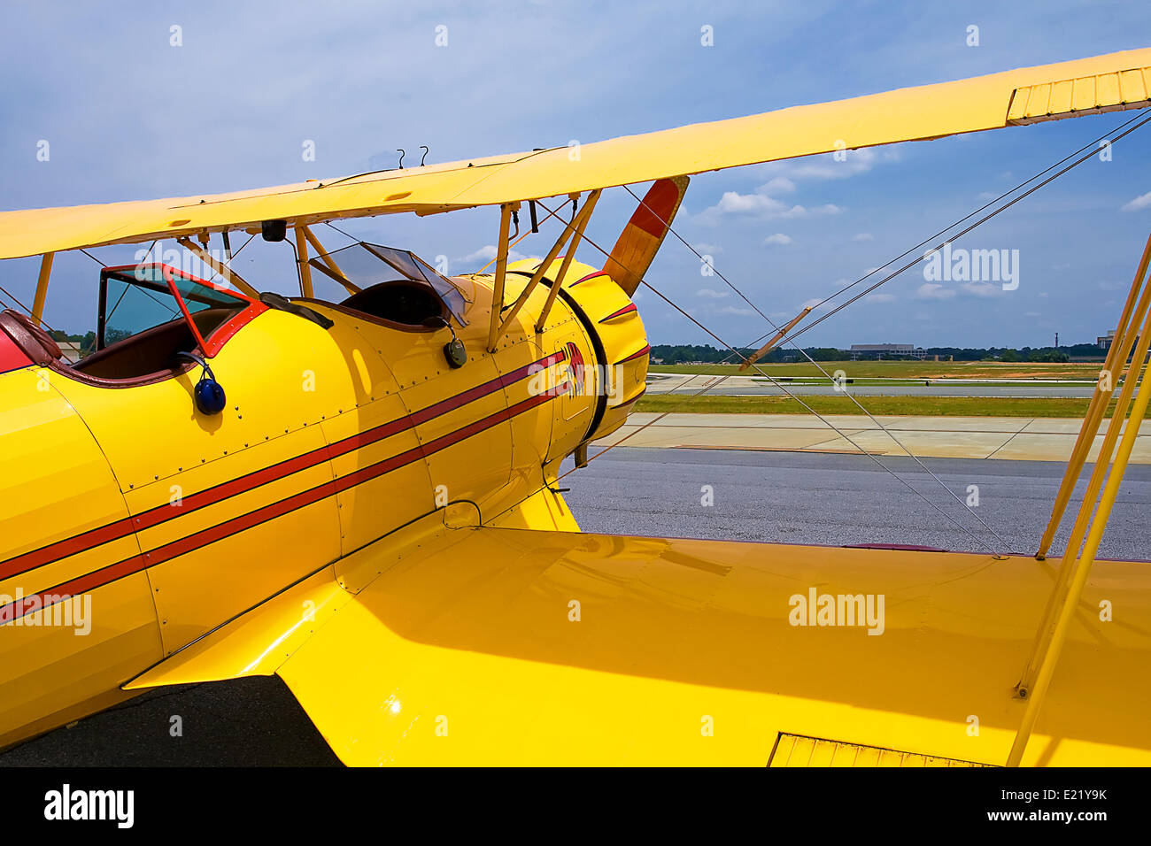 Yellow vintage plane Stock Photo - Alamy