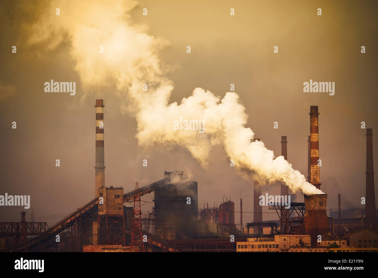 Smoking plant with white smog Stock Photo - Alamy