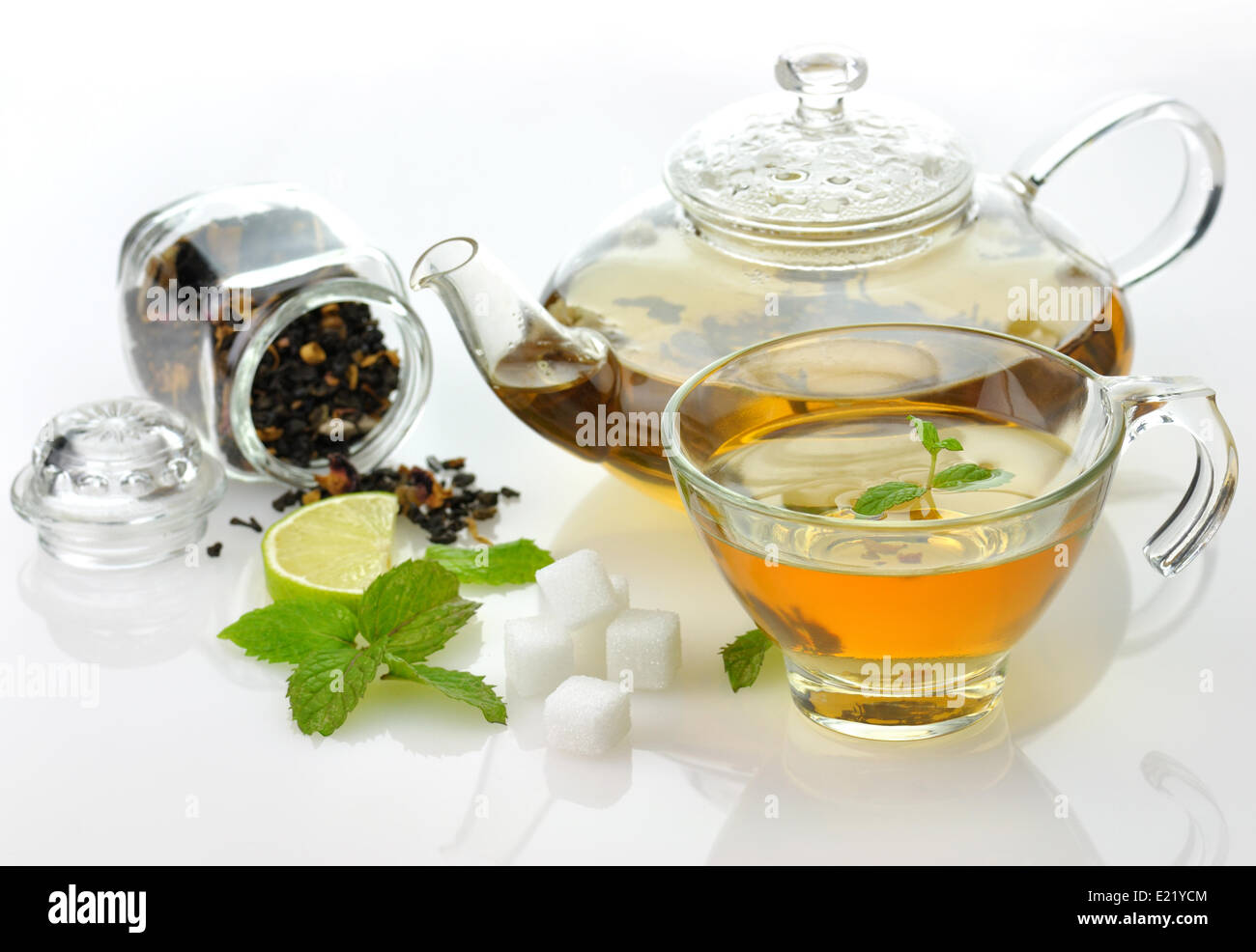 green tea composition Stock Photo - Alamy