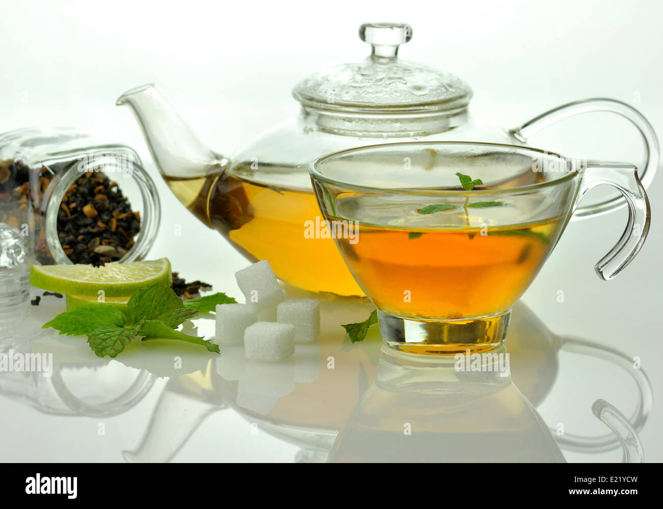 green tea composition Stock Photo - Alamy