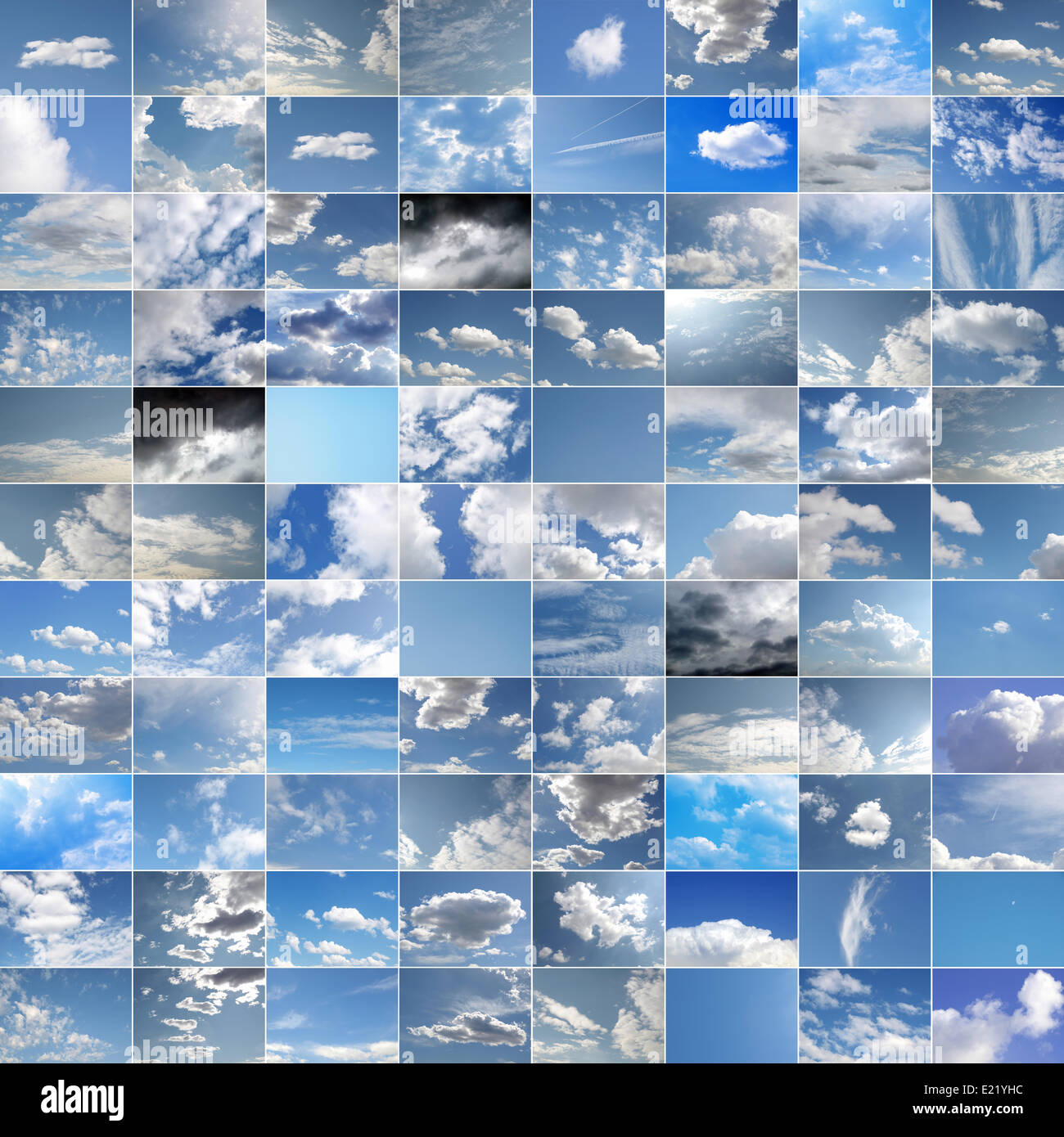 Blue sky collage Stock Photo - Alamy