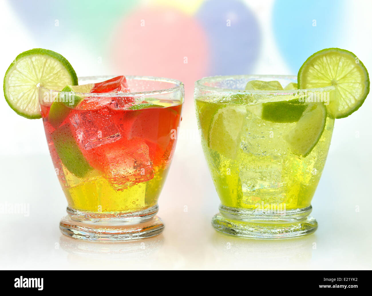 Lime juice ice straw Cut Out Stock Images & Pictures - Alamy