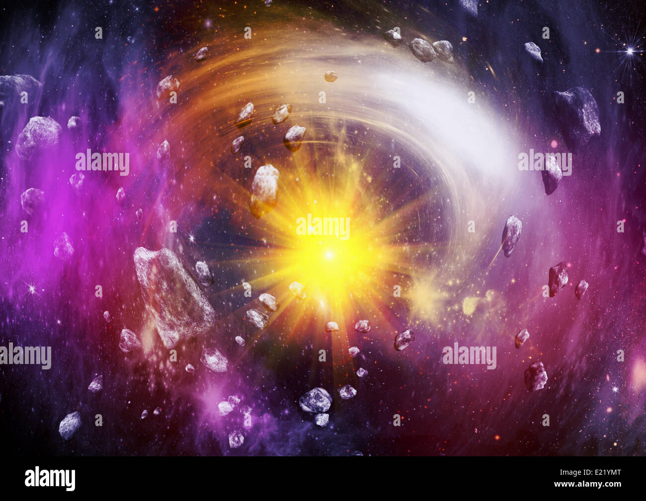 space vortex fantasy and asteroids Stock Photo - Alamy