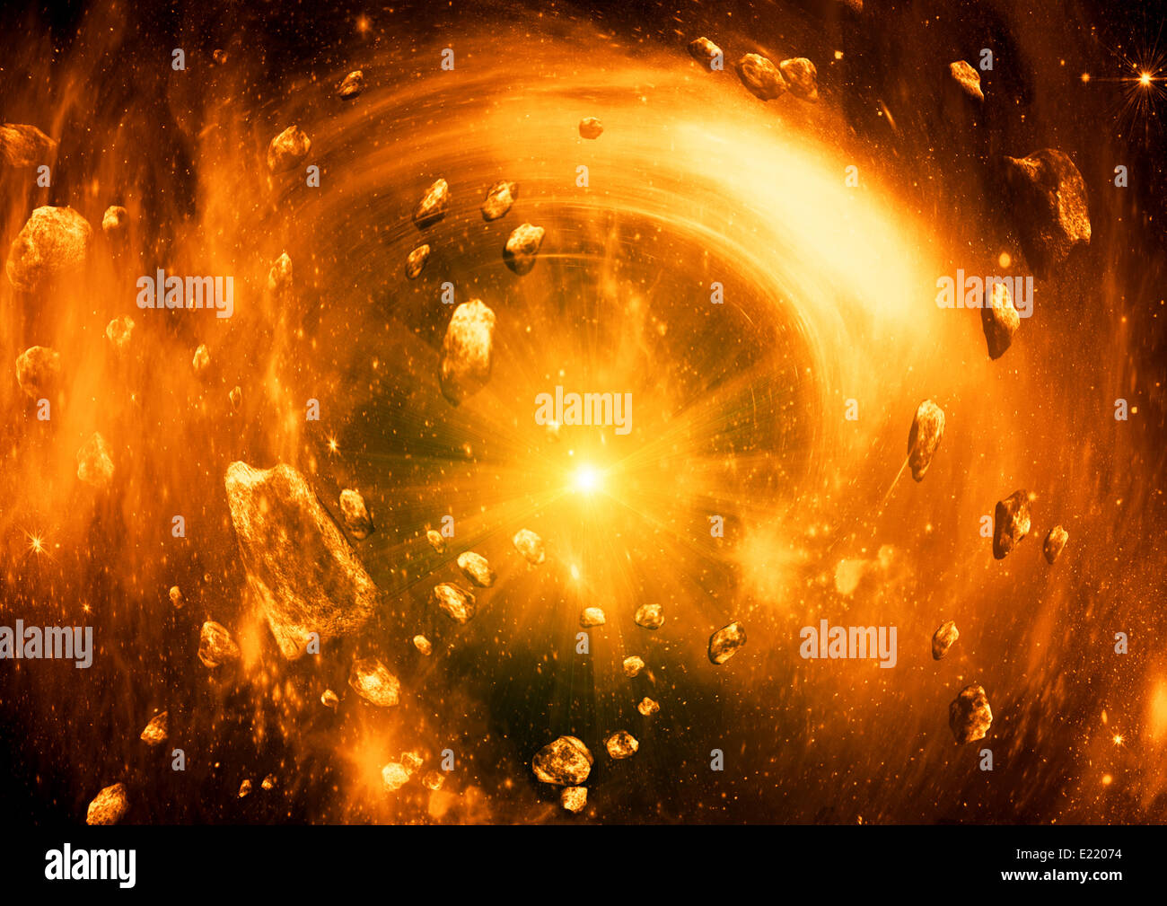 space vortex fantasy and asteroids Stock Photo - Alamy