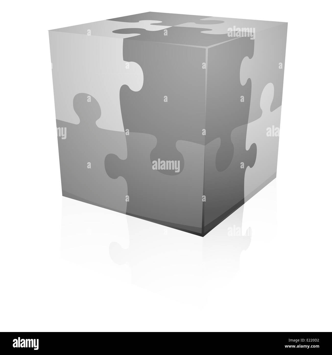 Jigsaw puzzle cube Stock Photo - Alamy