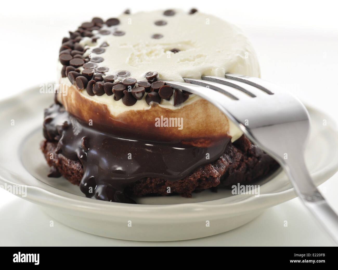 fudge brownie with ice cream Stock Photo - Alamy