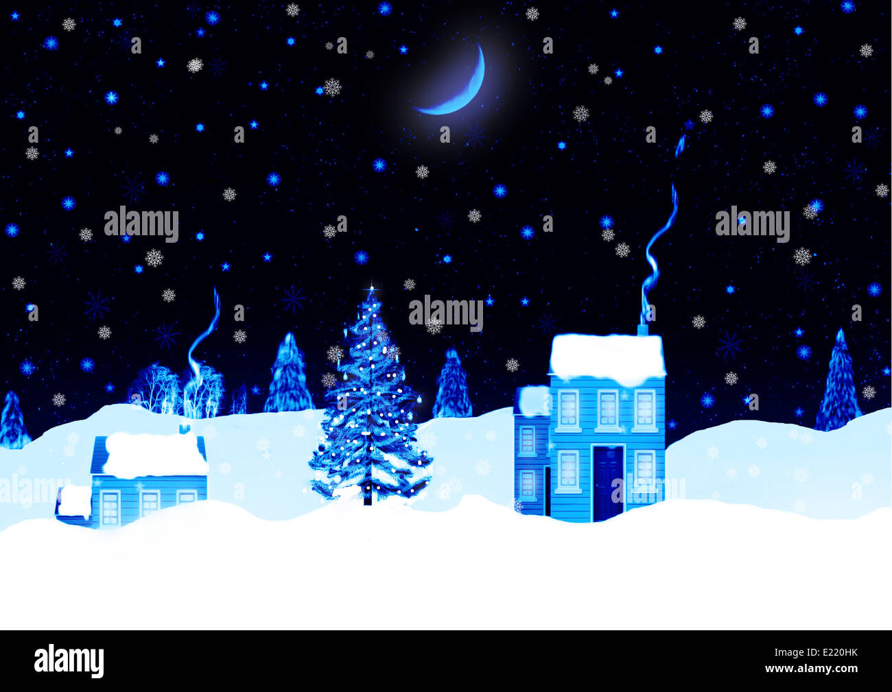 Night christmas landscape hi-res stock photography and images - Alamy