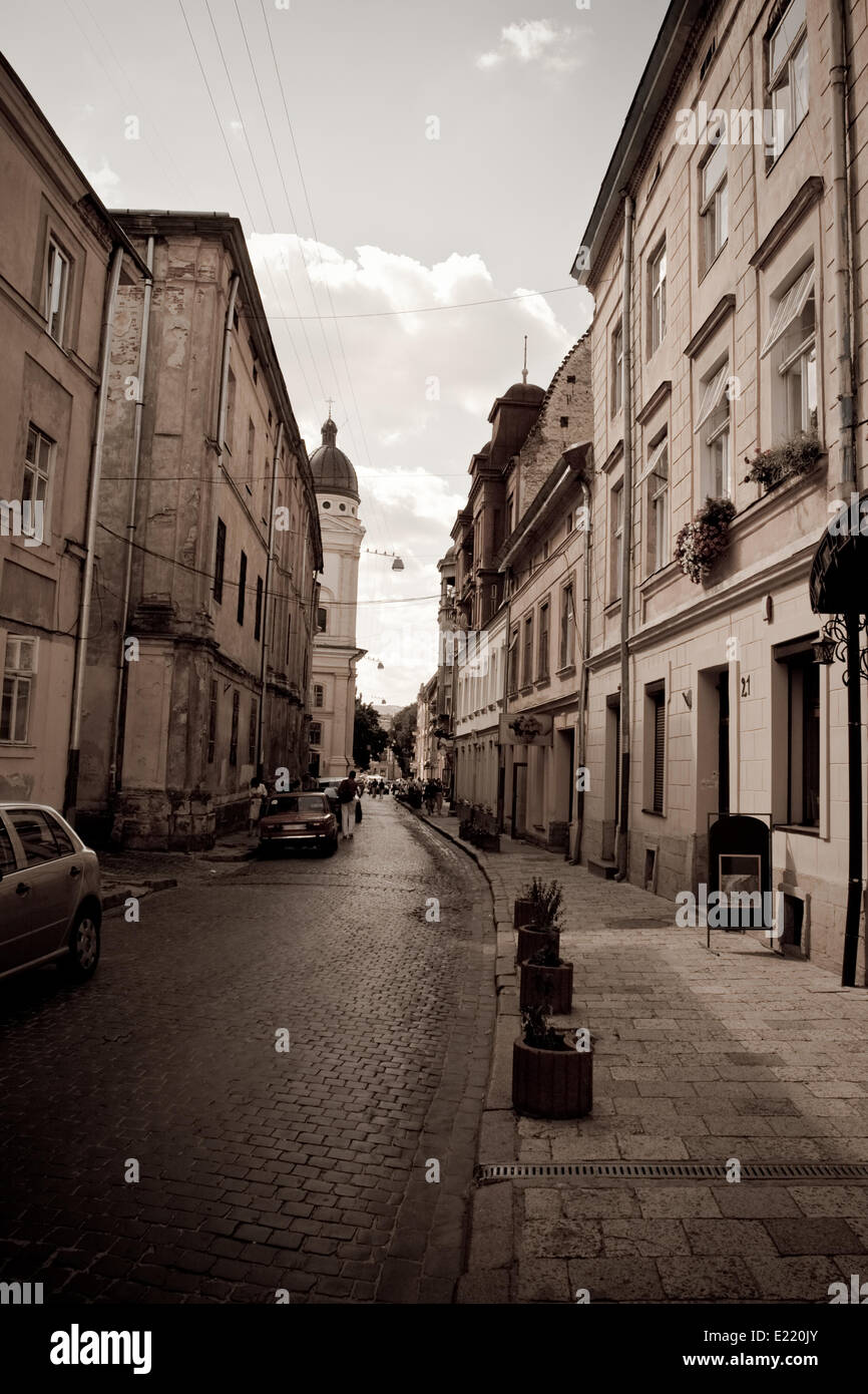 retro image of ancient old street Stock Photo - Alamy