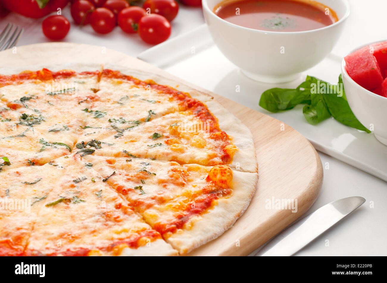 Italian original thin crust pizza Stock Photo - Alamy
