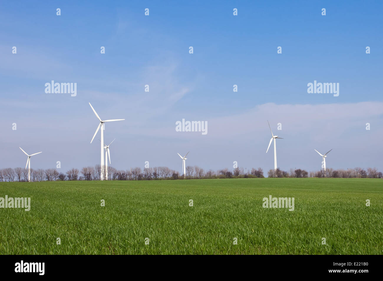 Field with wind energy converters Stock Photo - Alamy