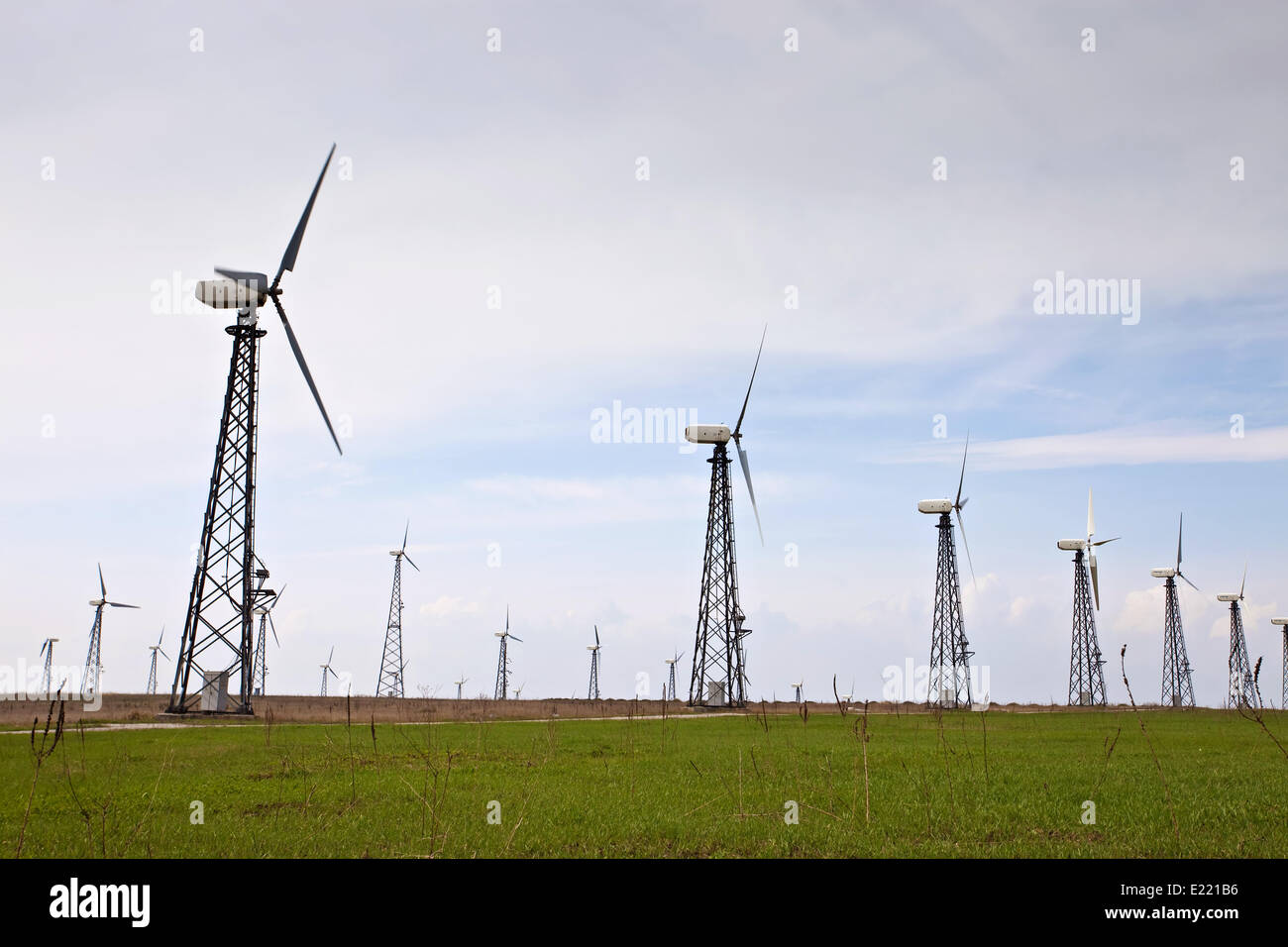 Field with wind energy converters Stock Photo - Alamy