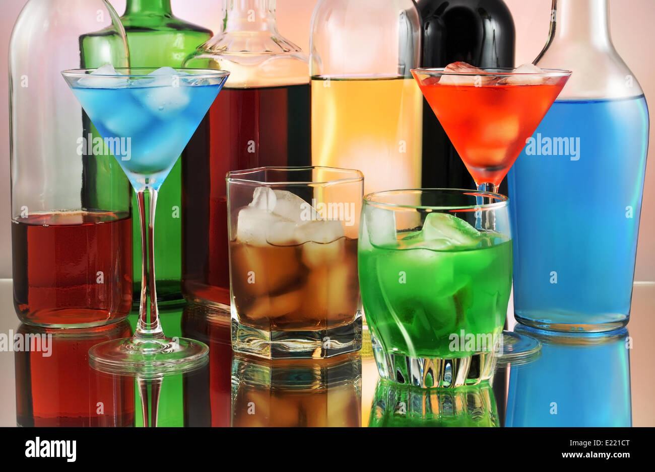 variety of alcoholic drinks Stock Photo - Alamy