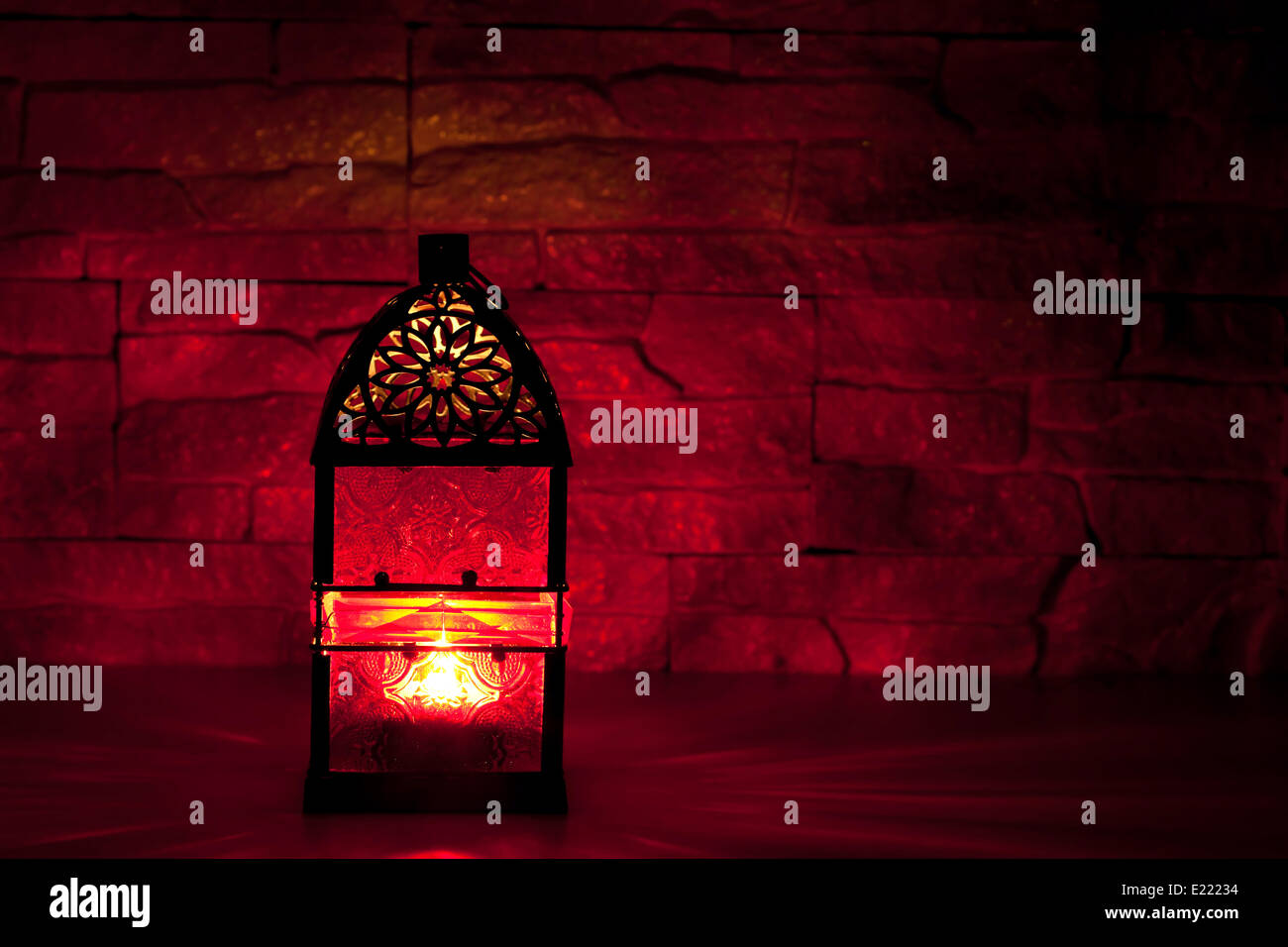 Burning red lantern Stock Photo - Alamy