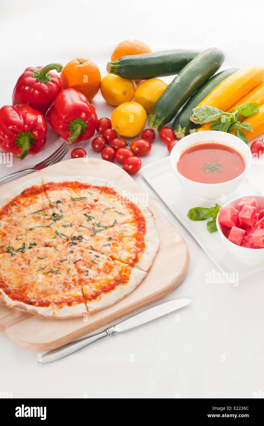 Italian original thin crust pizza Stock Photo - Alamy