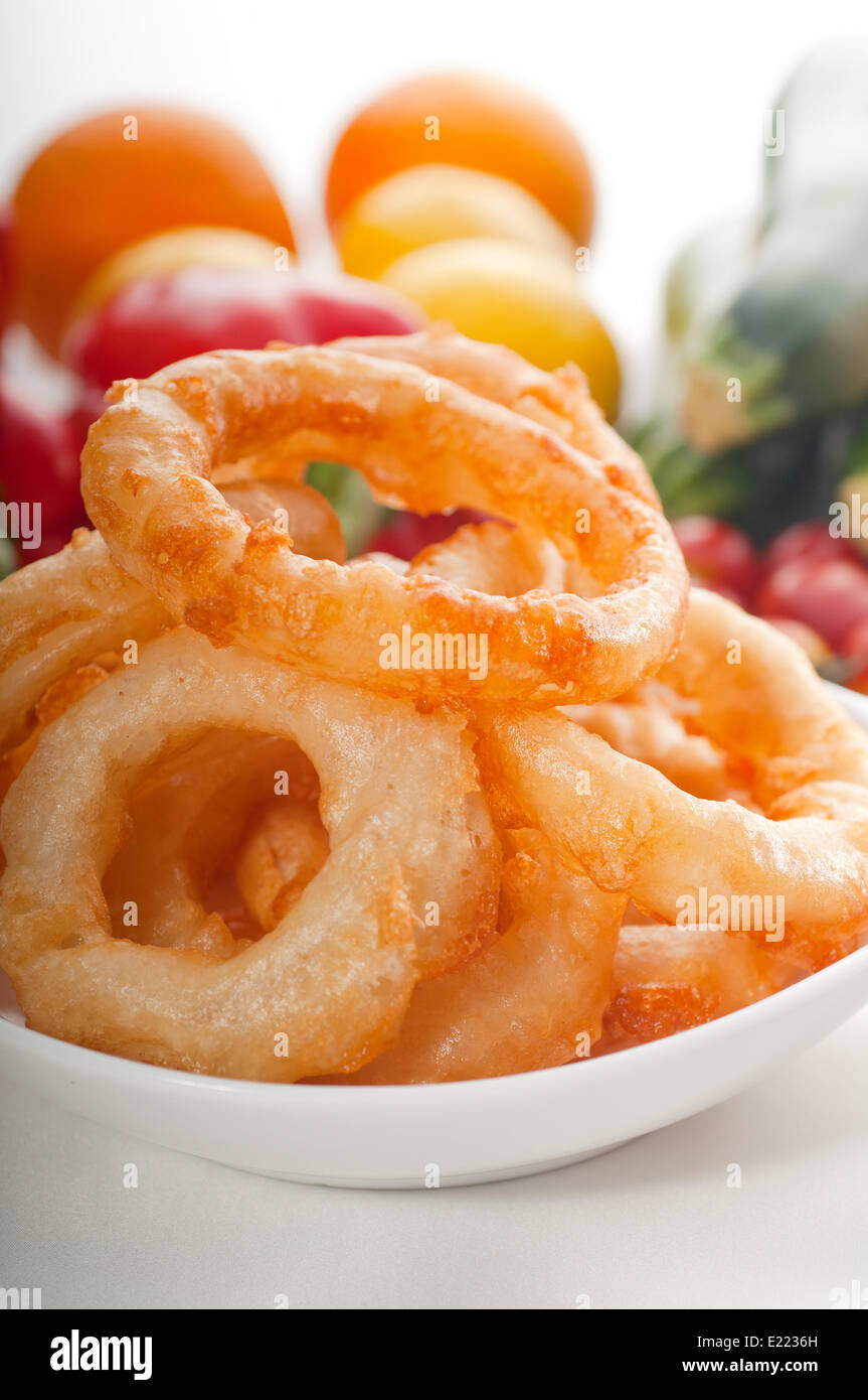 golden deep fried onion rings Stock Photo - Alamy