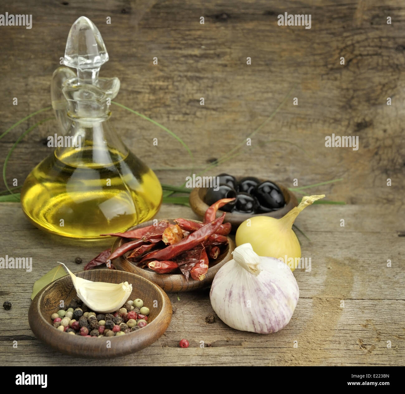 Cooking Oil And Spices Stock Photo - Alamy