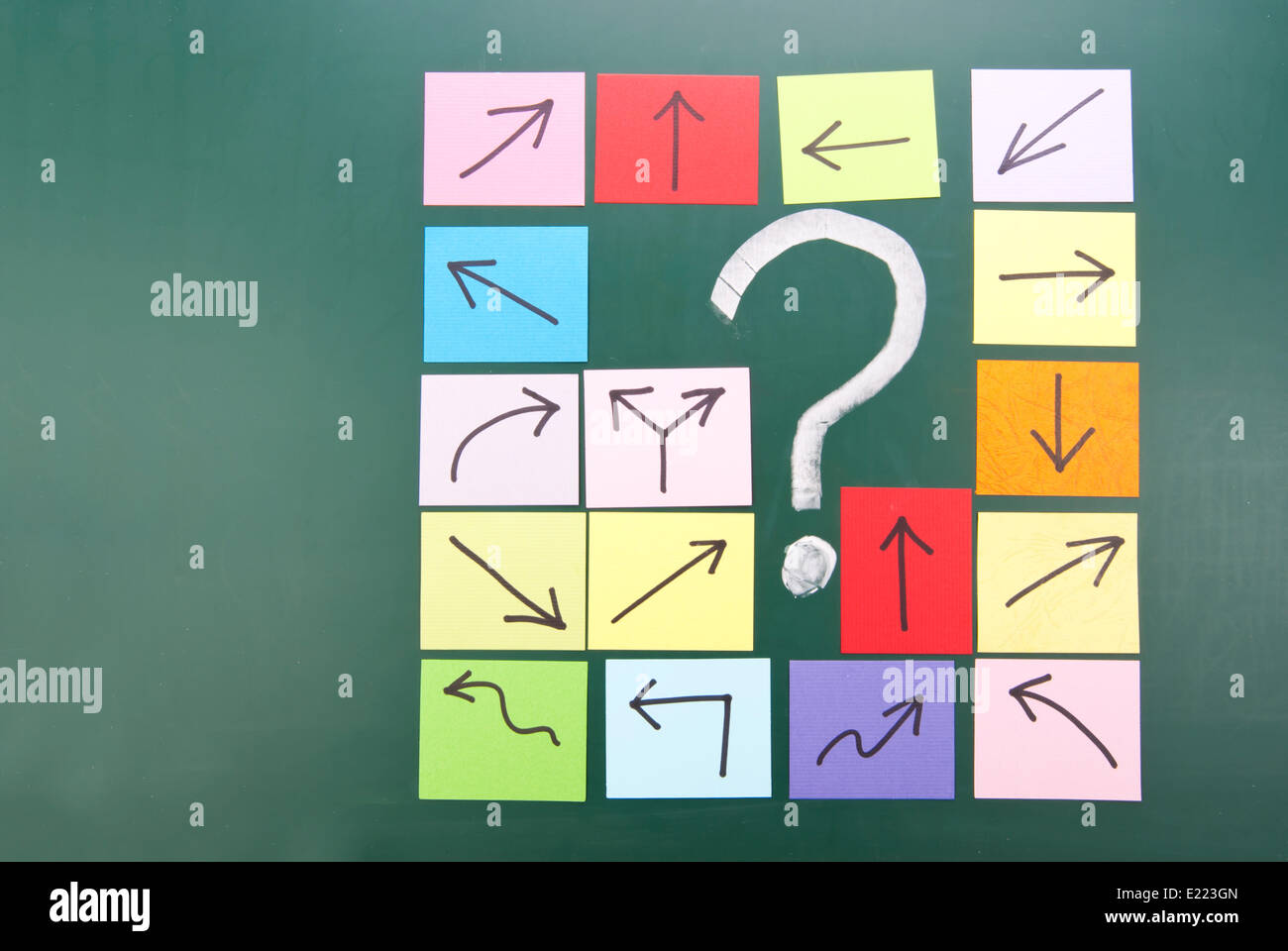 Question mark with different direction Stock Photo - Alamy