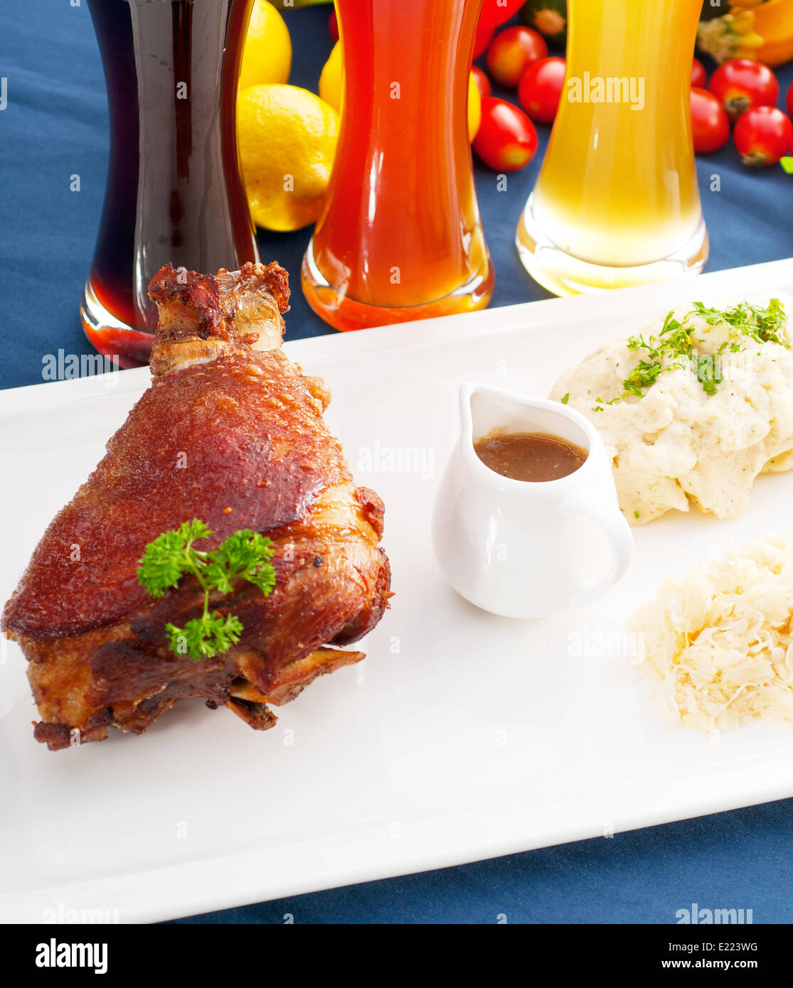 original German BBQ pork knuckle Stock Photo - Alamy