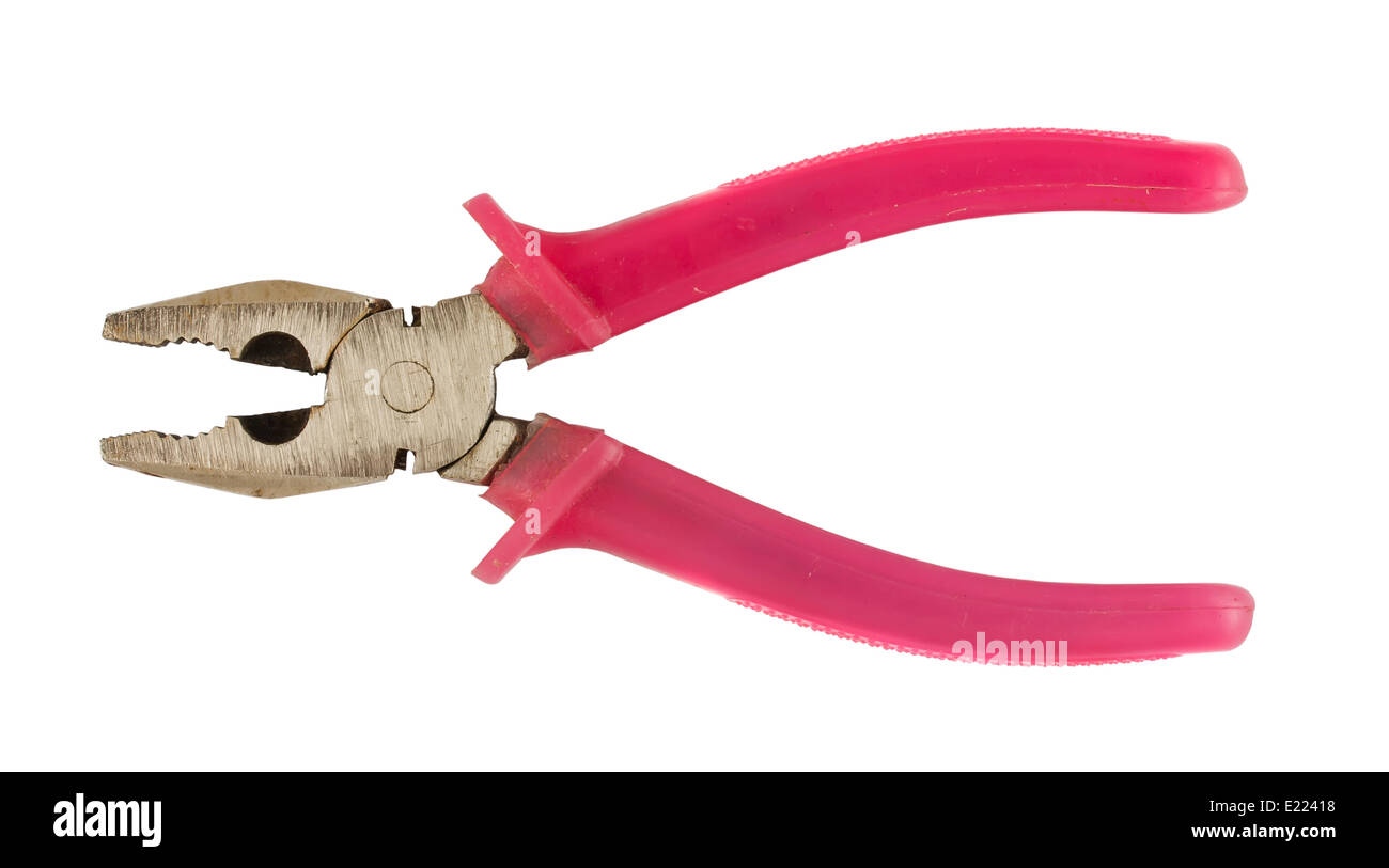 Red old pliers Stock Photo - Alamy