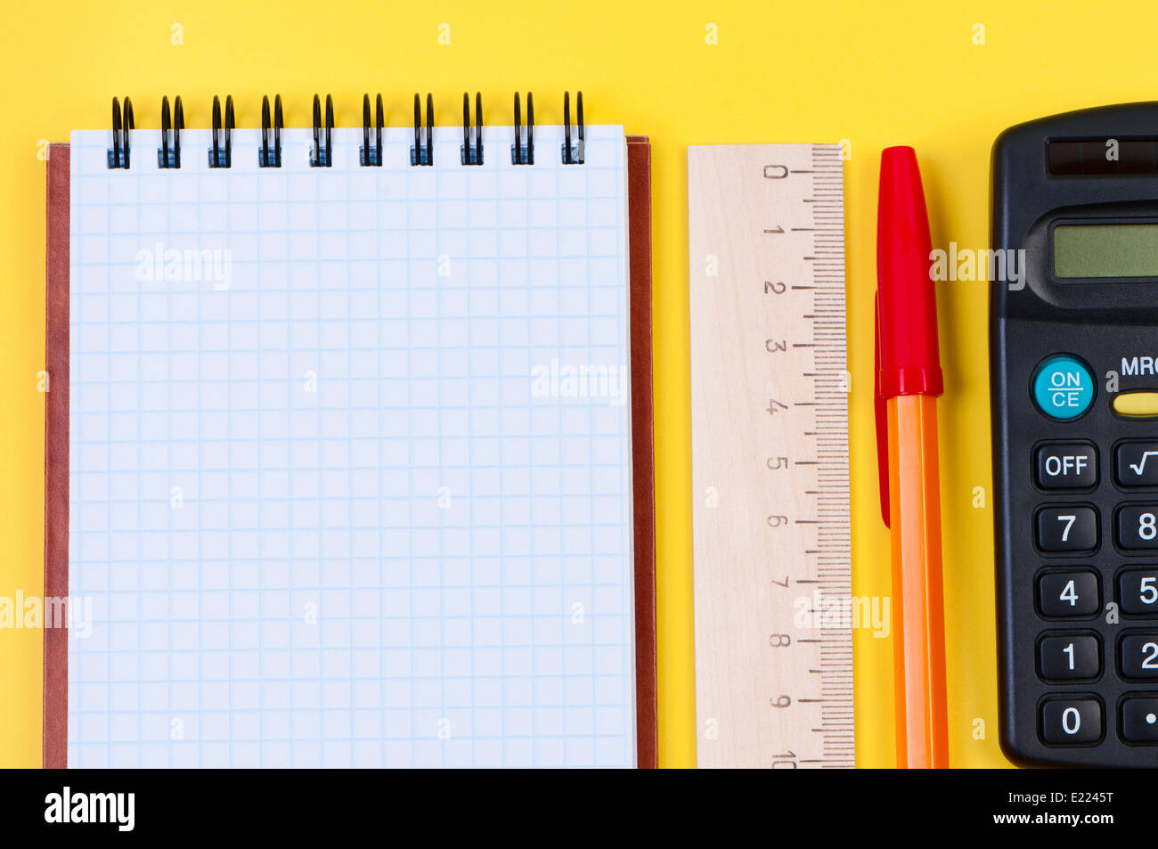 Notebook and stationery close-up Stock Photo - Alamy