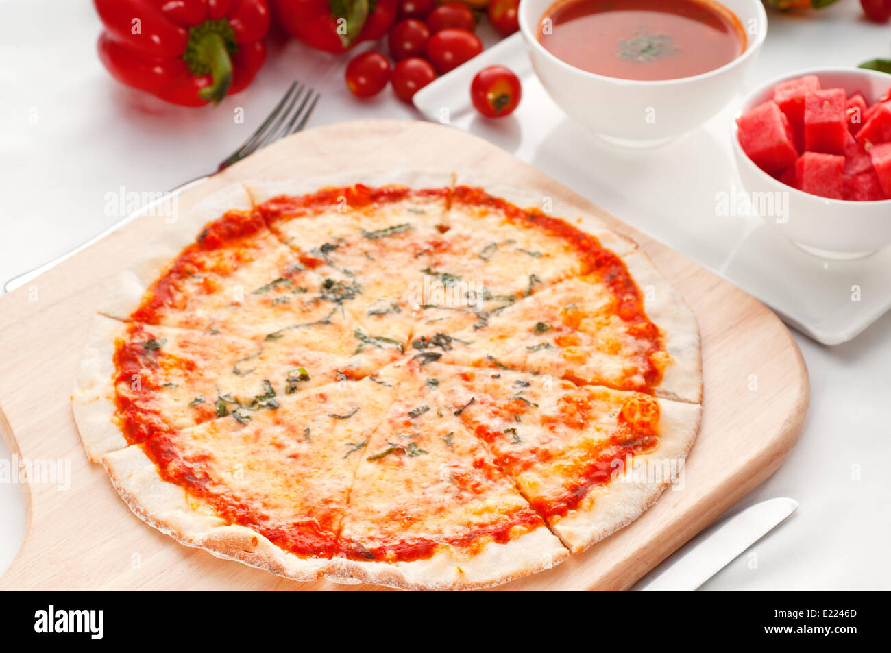 Italian original thin crust pizza Stock Photo - Alamy