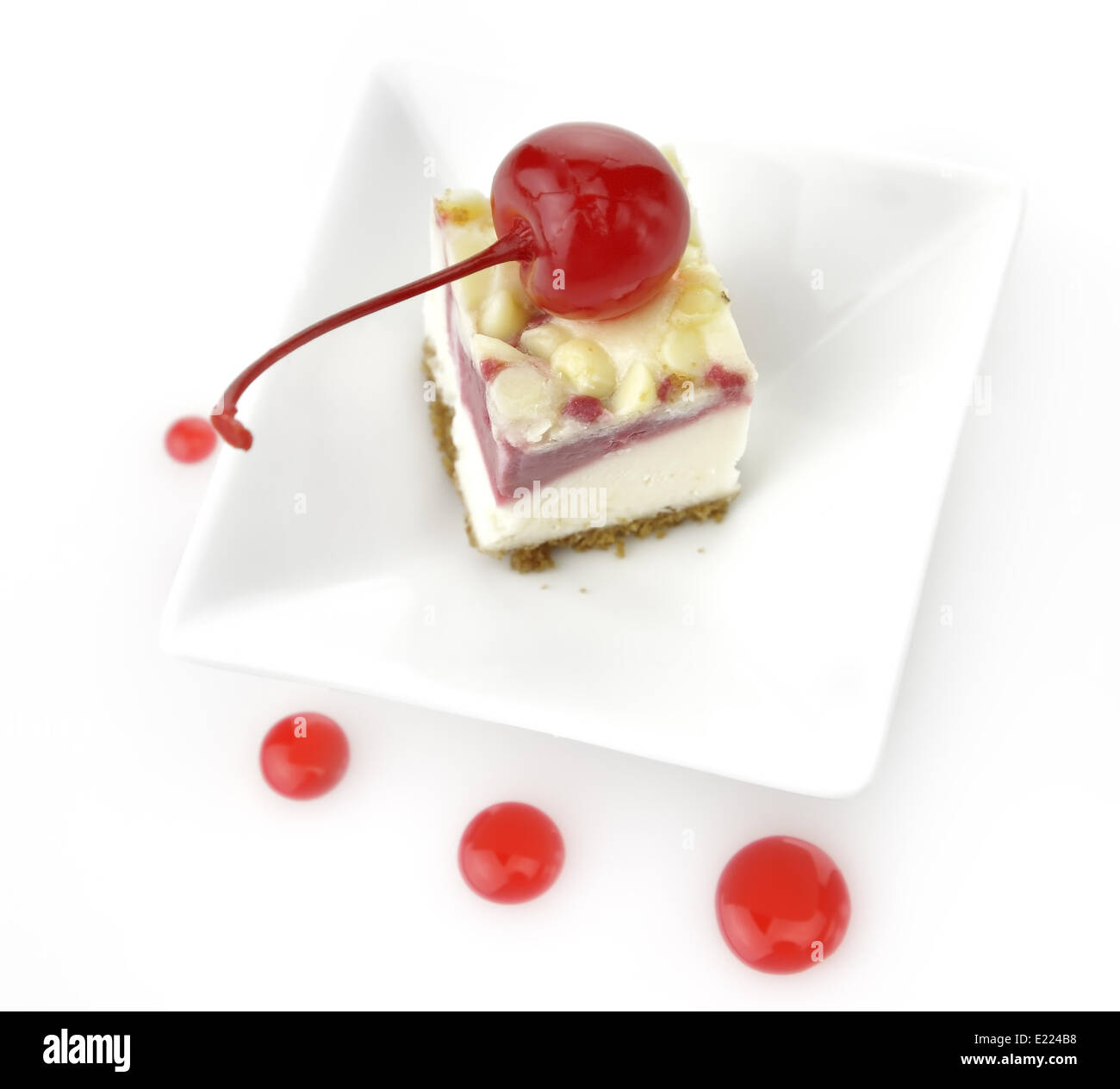 Raspberry cheesecake slice Cut Out Stock Images & Pictures - Alamy