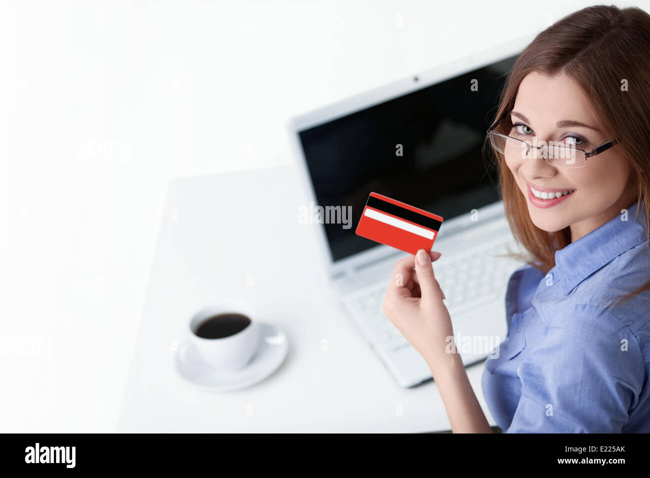 Girl with a credit card Stock Photo - Alamy