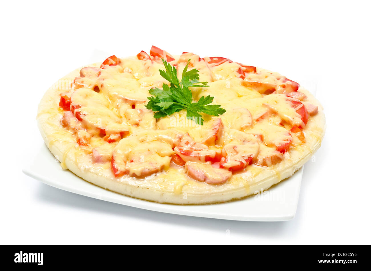 Small pizza sausage cheese Cut Out Stock Images & Pictures - Alamy