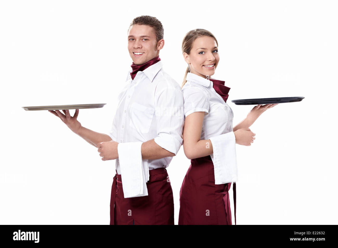Two attractive waiters Stock Photo - Alamy