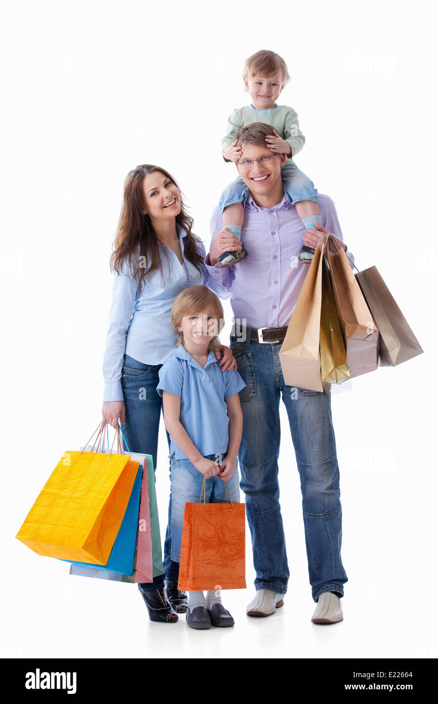 Families with bags Stock Photo - Alamy