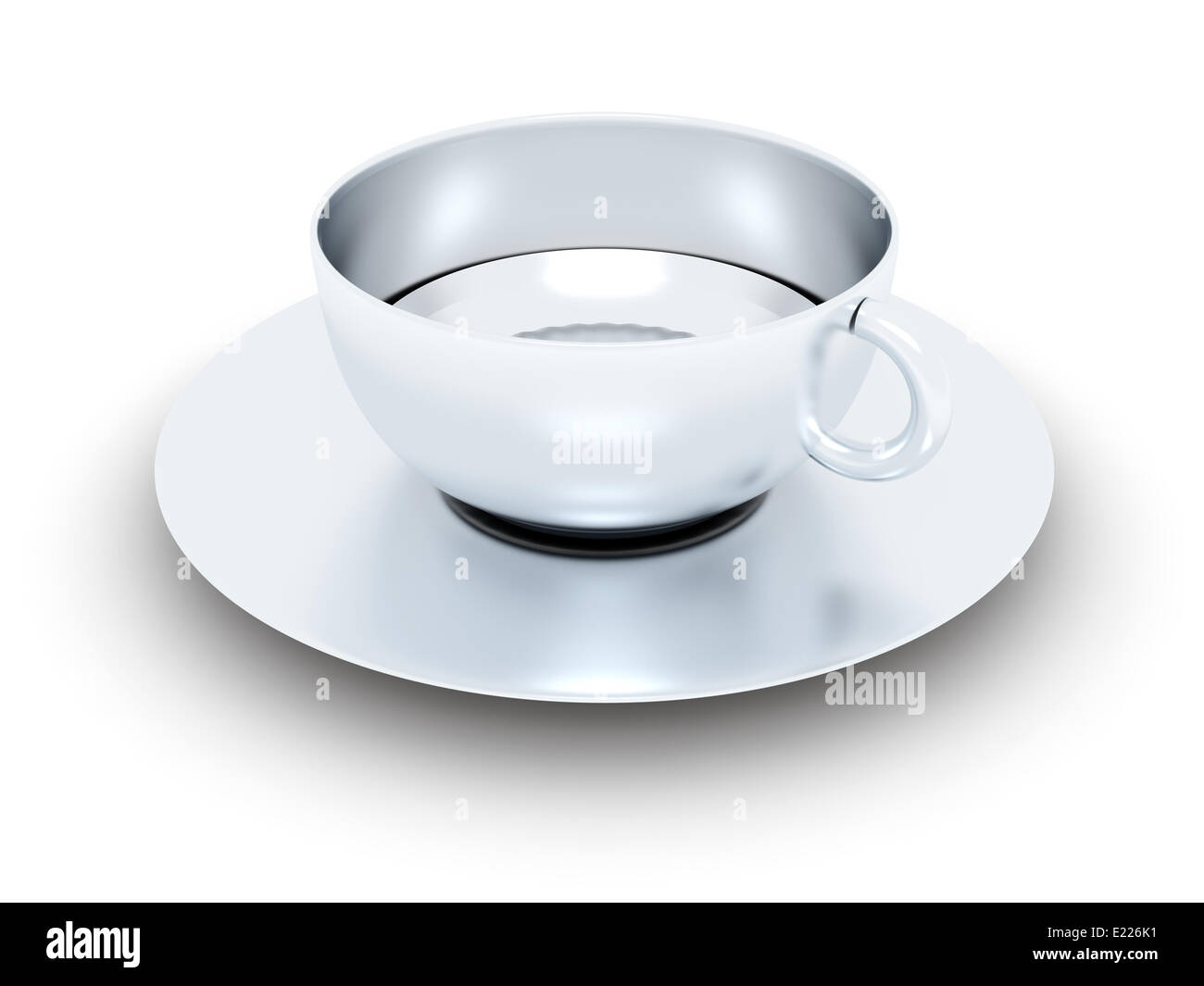 Silvery cup of coffee or other drink Stock Photo - Alamy