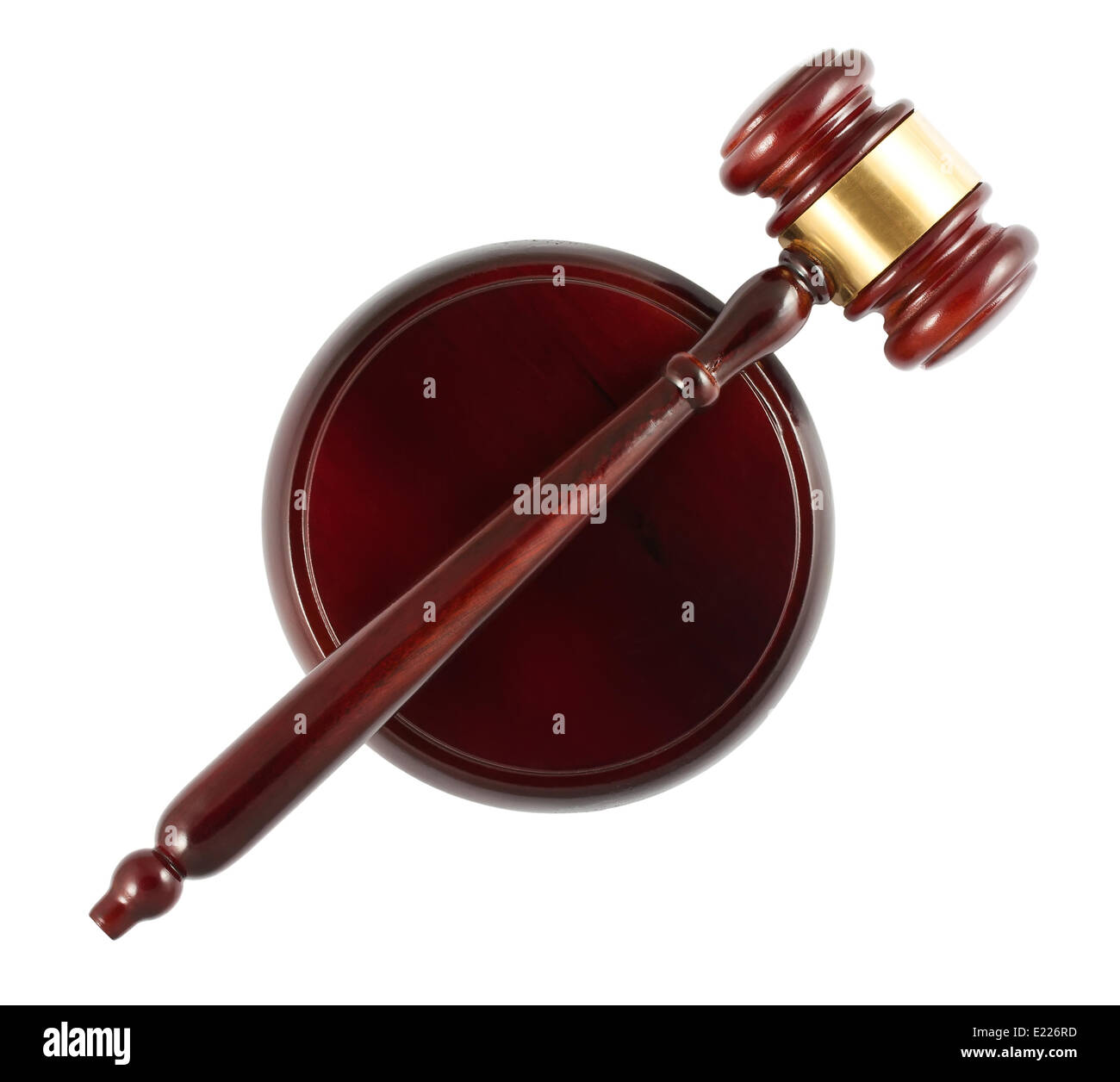 Wooden gavel top view Stock Photo - Alamy
