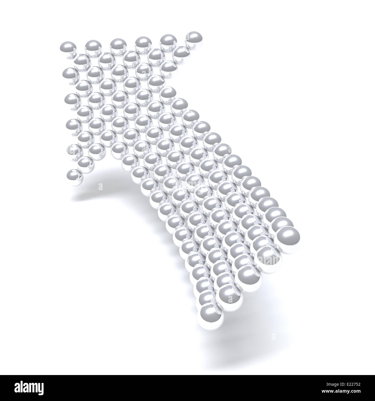 Grey arrow consisting of metal balls on Stock Photo - Alamy