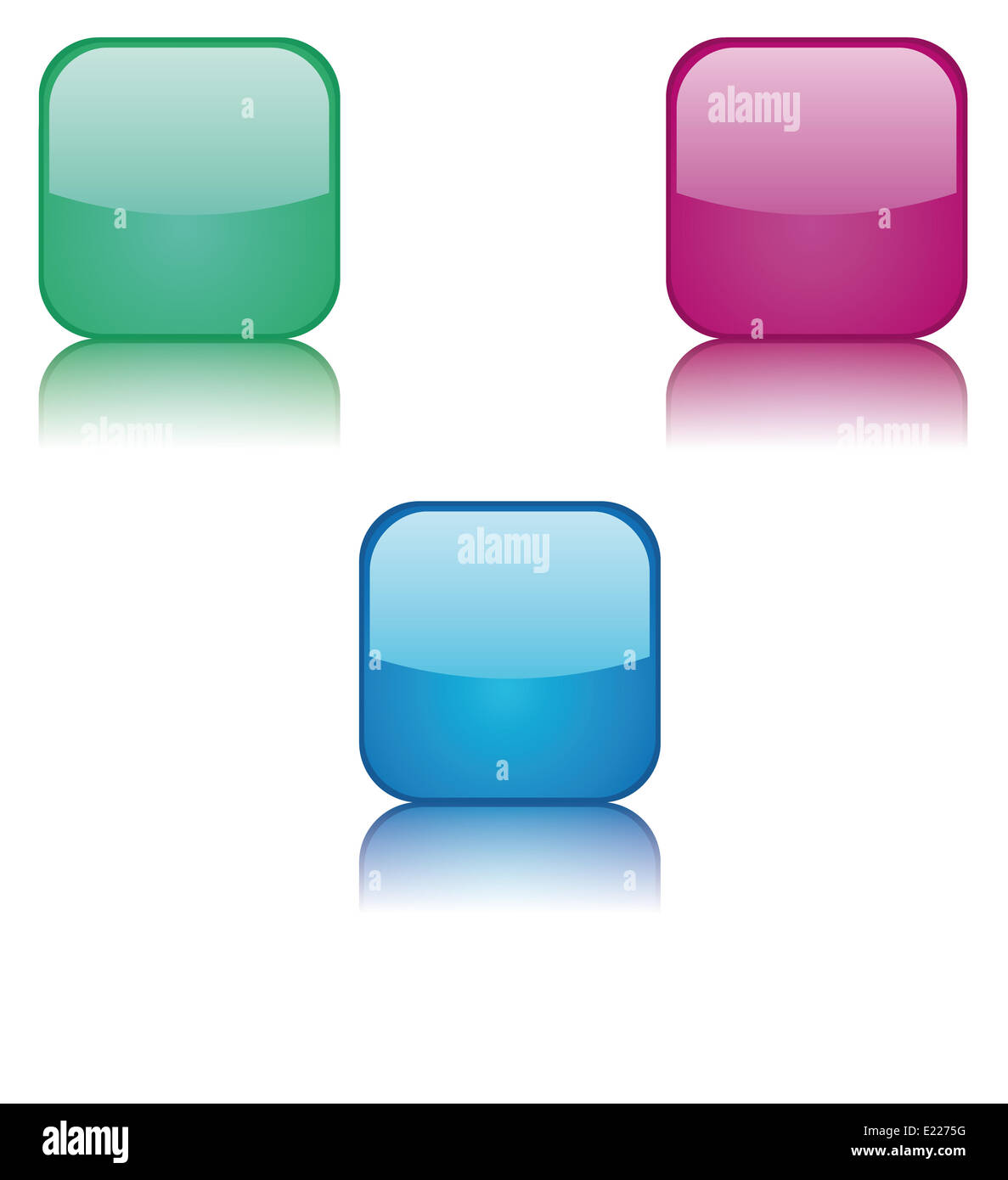 Three multi-colored buttons Stock Photo - Alamy