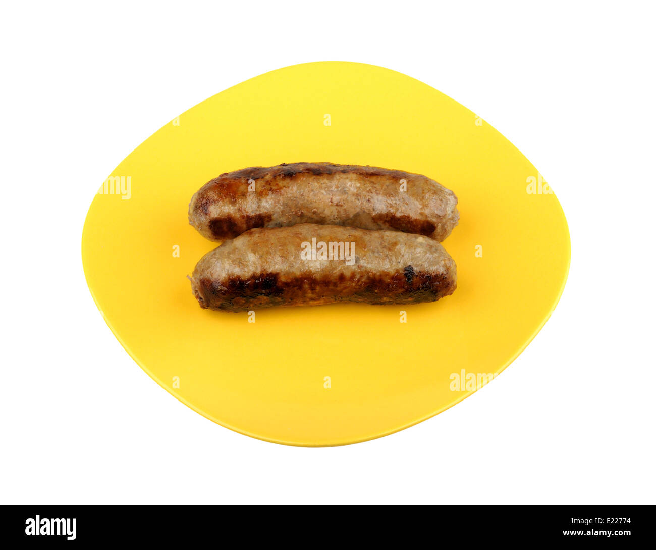 grilled sausage on a plate Stock Photo - Alamy