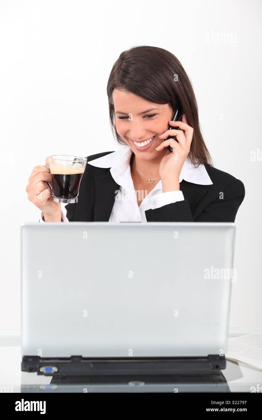 Woman smoking drinking coffee hi-res stock photography and images - Alamy