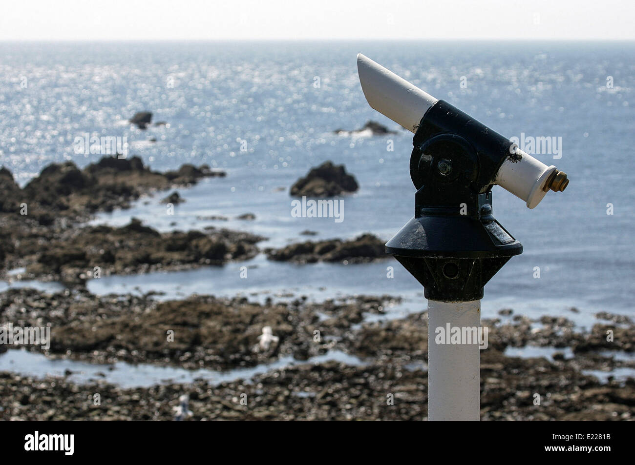 Coin operated telescope for public use on a scenic part of the south ...