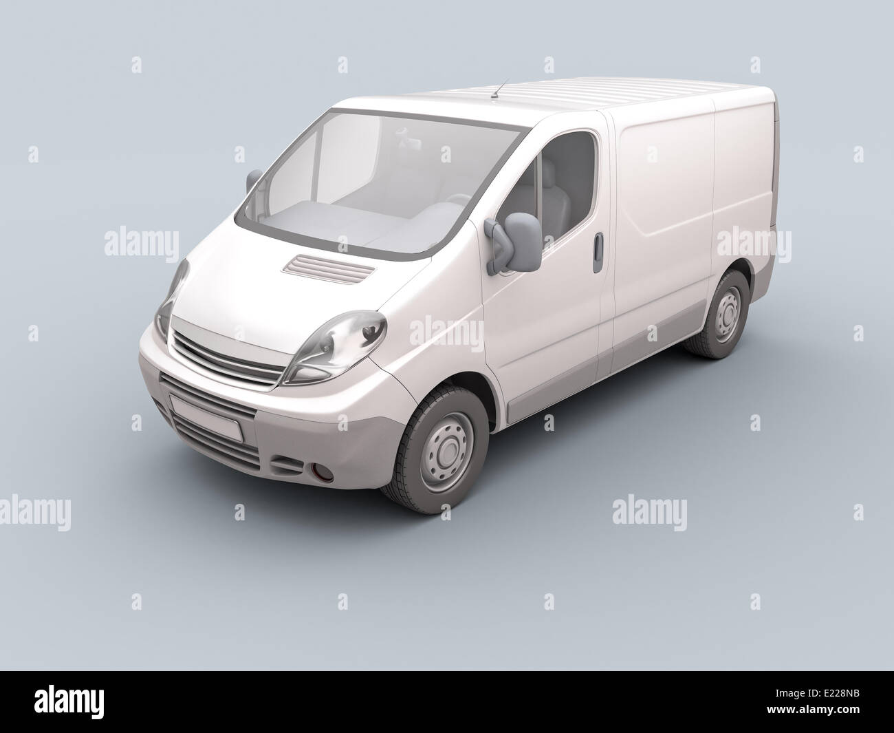 White commercial van Stock Photo - Alamy
