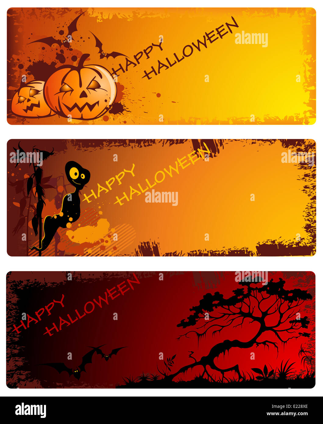 horizontal Halloween banners Stock Photo - Alamy