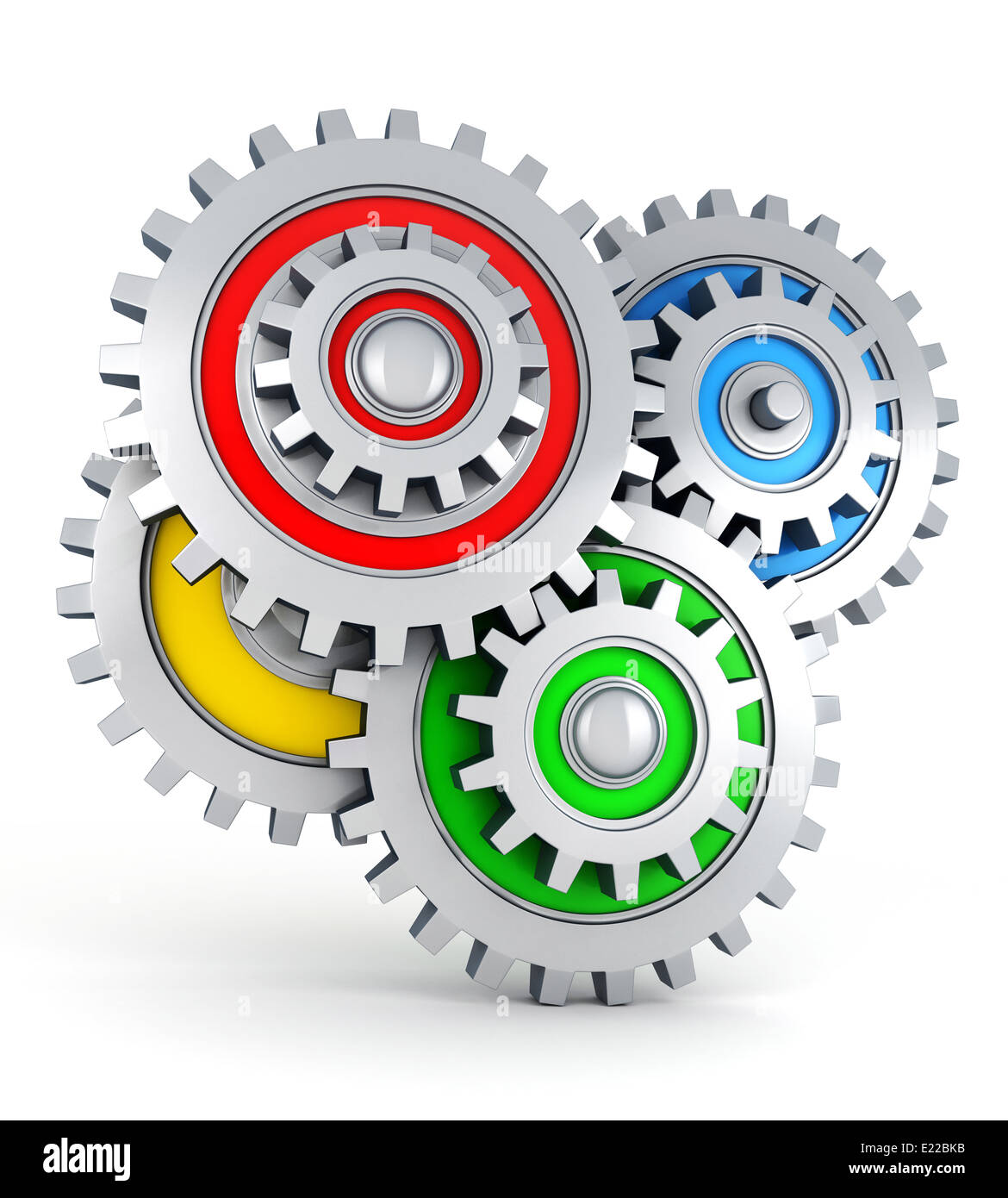 Four abstract gears (on white background, done in 3d Stock Photo - Alamy