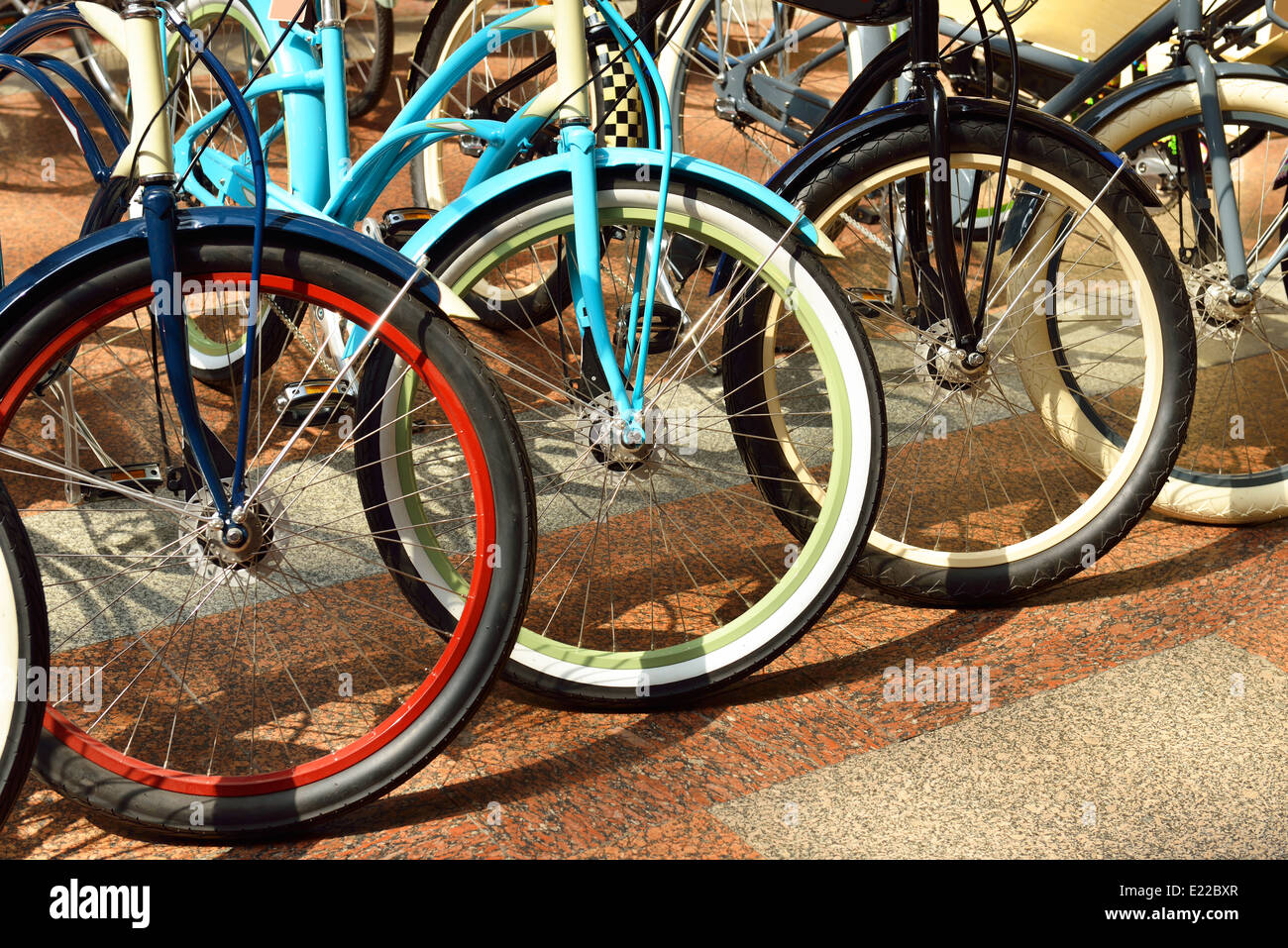 Colorful wheel bike closeup Stock Photo - Alamy