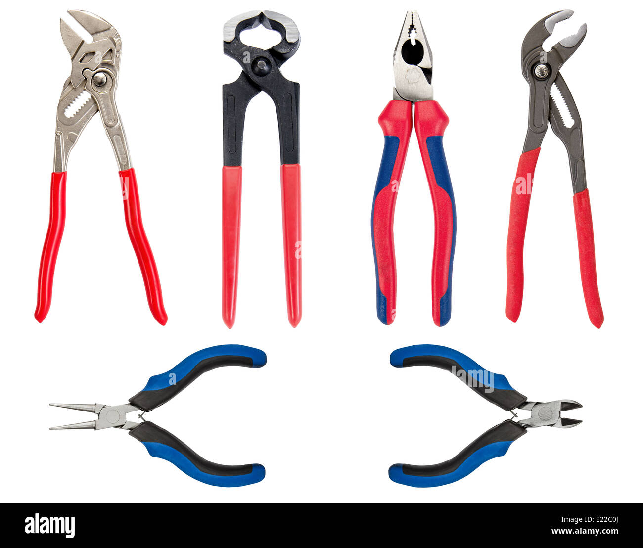 Set of 6 hand tools, isolated on white background Stock Photo - Alamy