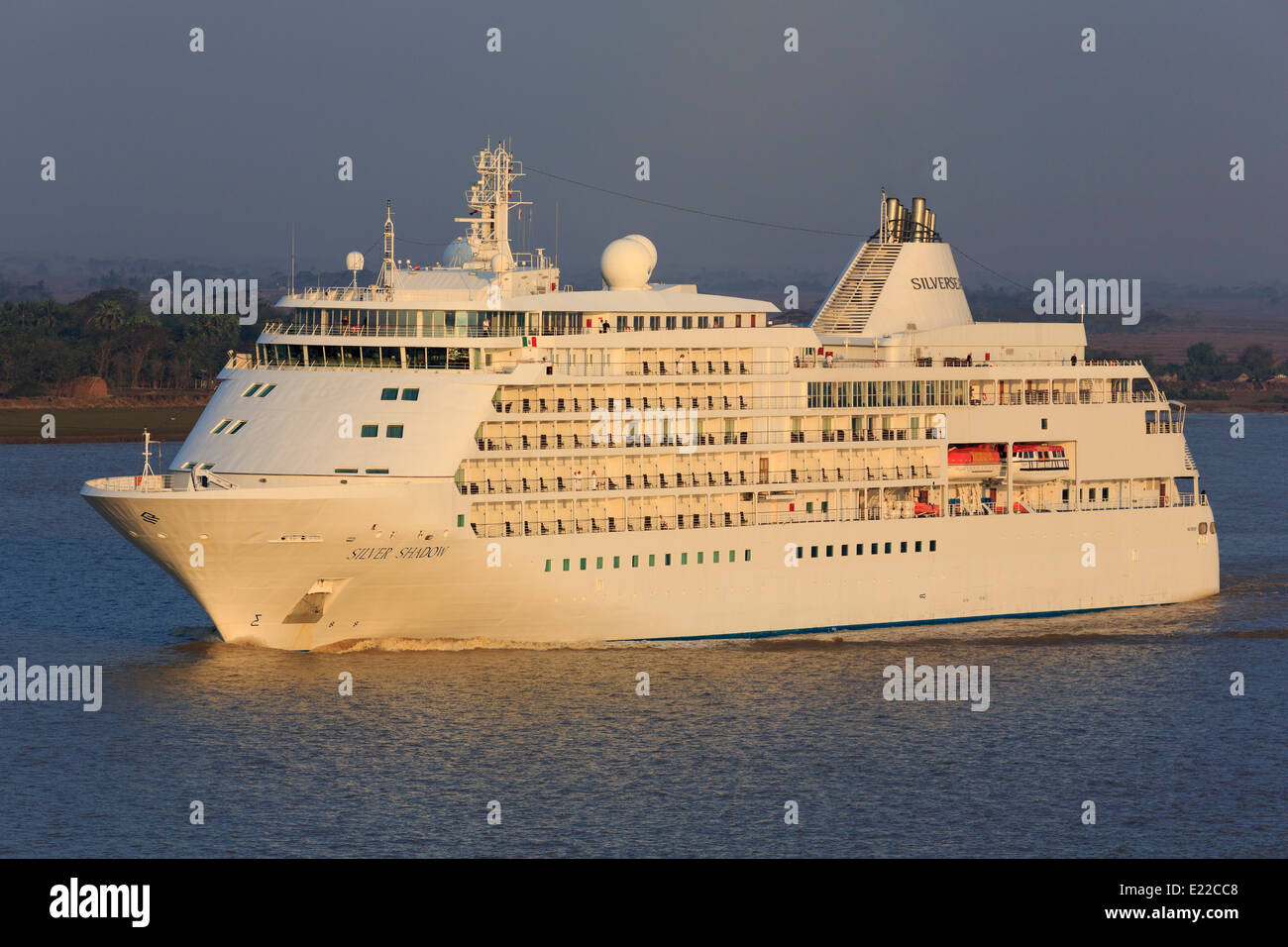 Silver Shadow cruise ship on the Irrawady River,Yangon (Rangoon ...