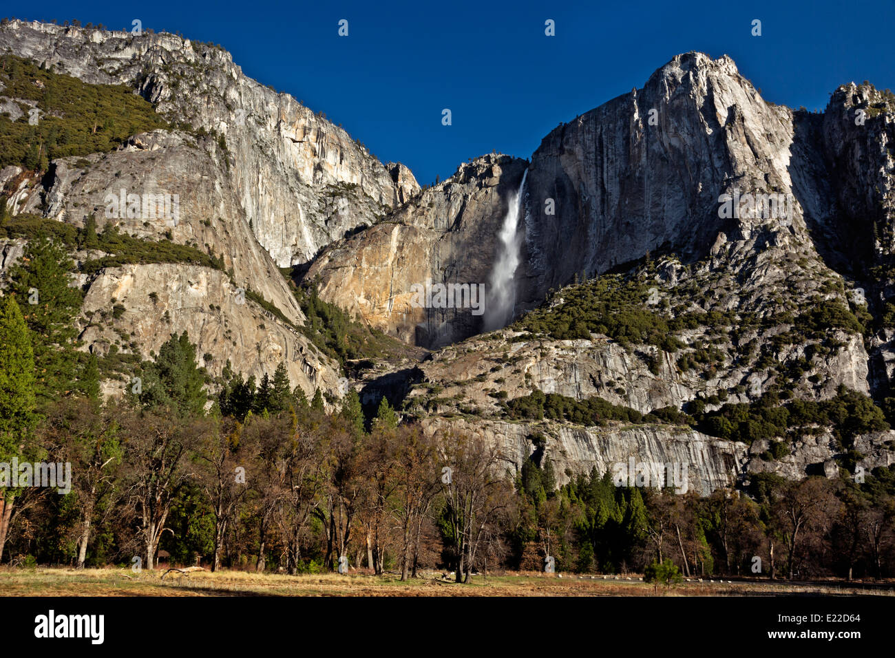 CALIFORNIA - Upper Yosemite Falls and Yosemite Point from the meadows ...